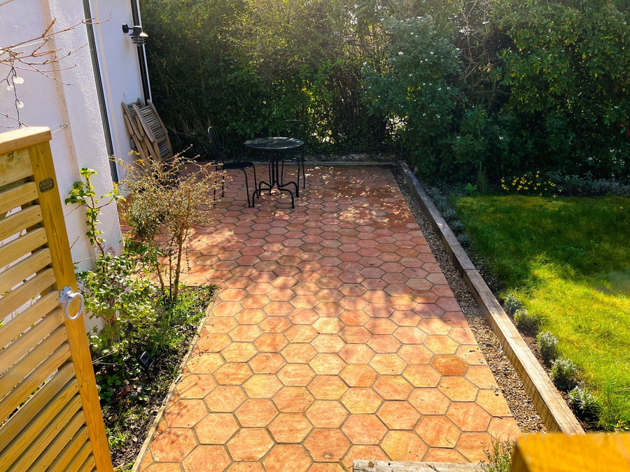Baked Earth Rustic Terracotta Hexagonal Floor Tiles 20 x 20 x 2cm